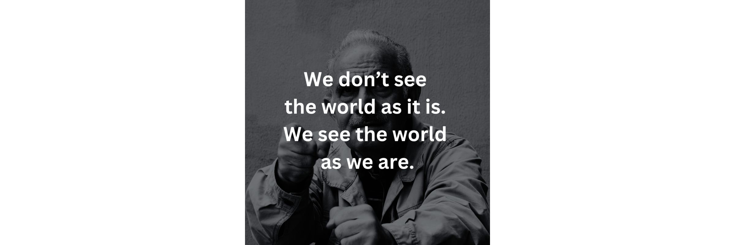 David Irvine - We don’t see the world as it is. We see the world as we are.