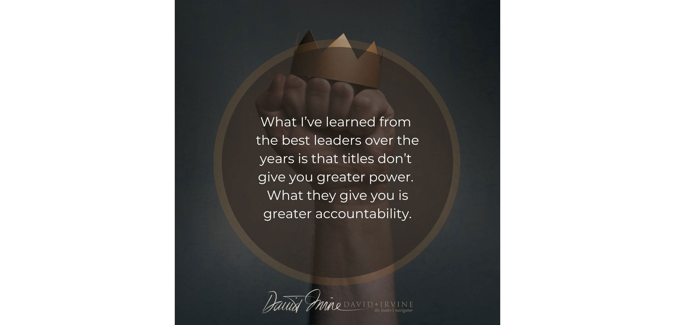 David Irvine - How Do You Know If You Are Drunk On Power?